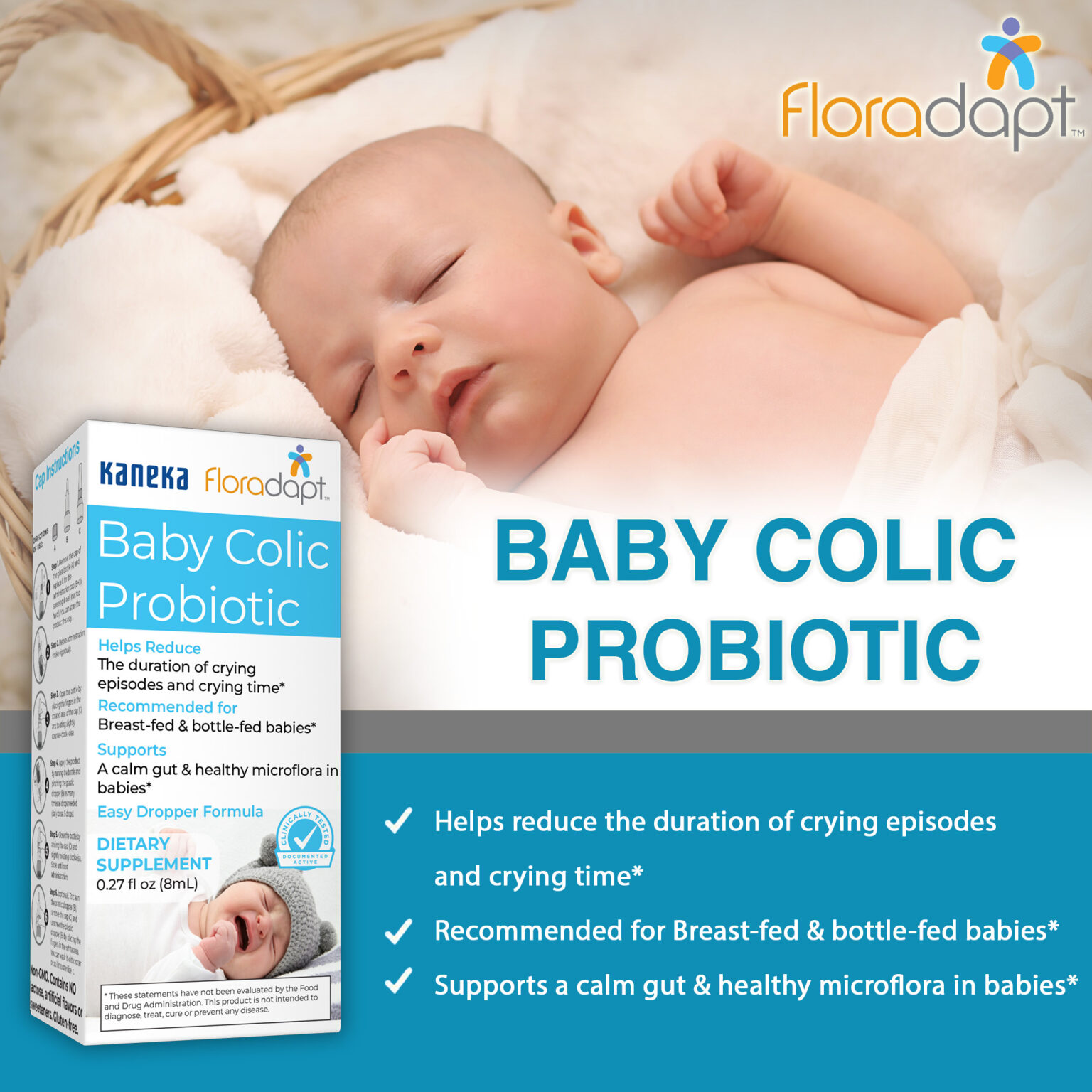 Probiotic Colic Drops for Babies | Floradapt™ Probiotics by Kaneka